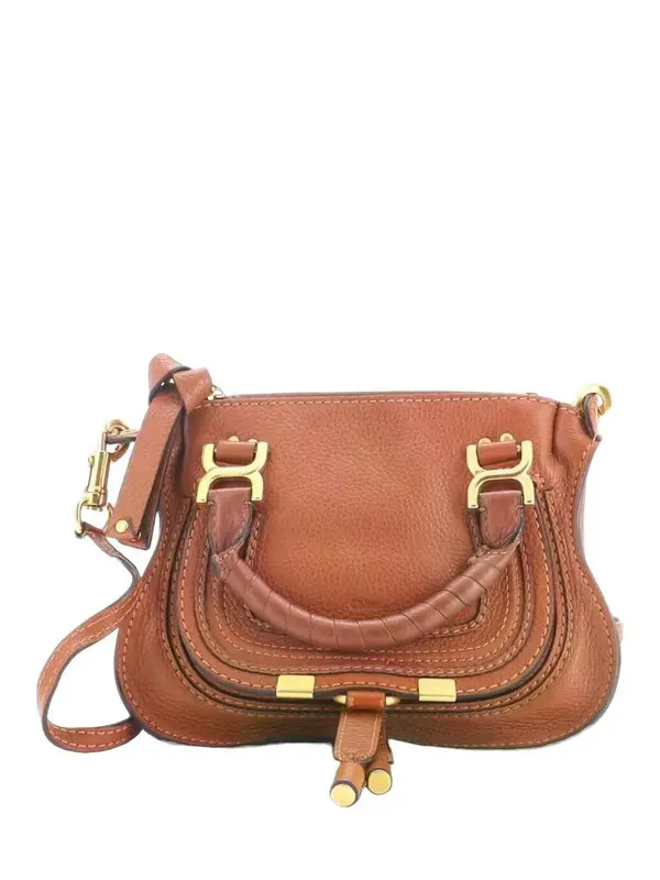 Chloé Marcie Satchel Leather Baby Crossbody Bag - Brown