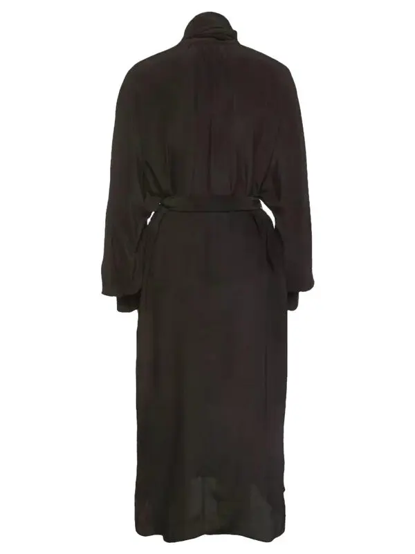 Zimmermann Silk Batwing Sleeve Belted Dress - Black