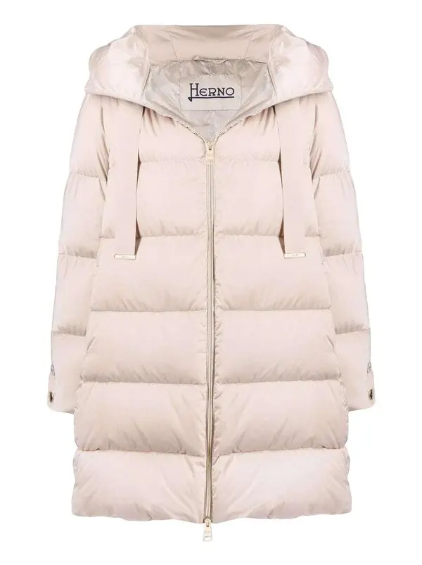 Herno Padded Zip-up Coat - Nude