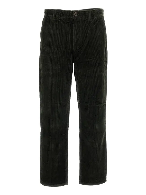 LES DEUX Tapered Corduroy Velvet Trousers - Verde