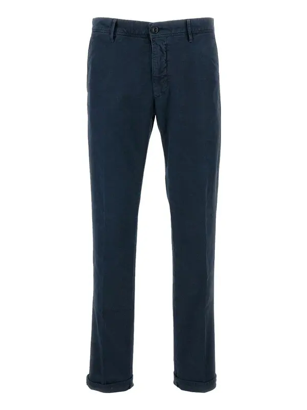 Incotex Slim Fit Stretch Cotton Blend Pants - Blue