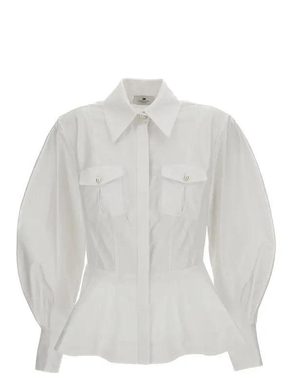 Elisabetta Franchi Poplin Ruffled Shirt - Bianco