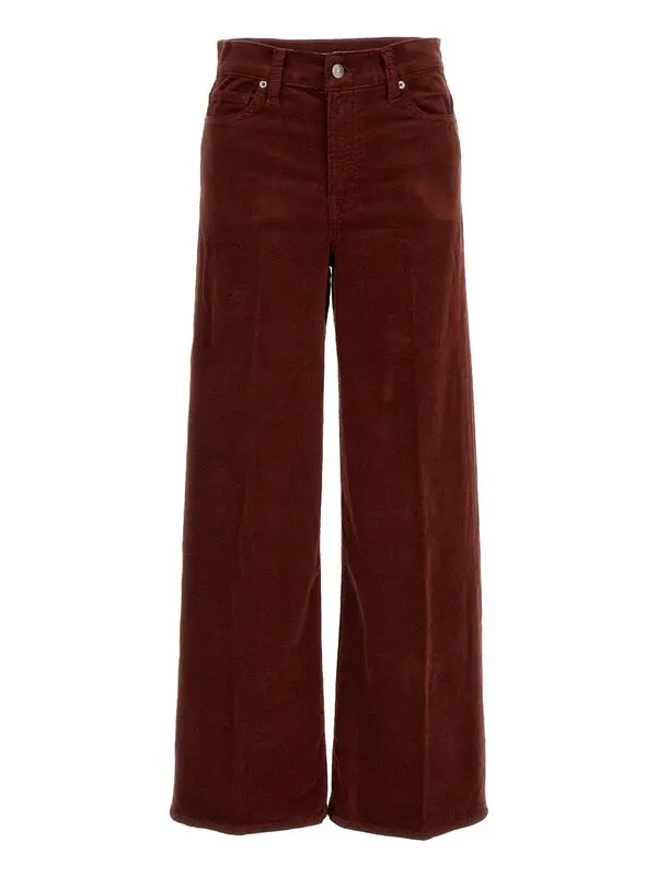 FRAME Corduroy Slim Palazzo Trousers - Red