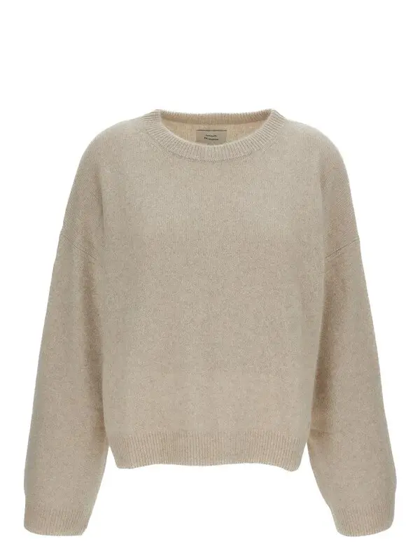 Loulou De Saison Tristan Lds Yak Knit Sweater - Beige