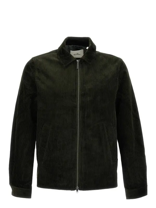 LES DEUX Corduroy Coach Jacket - Verde