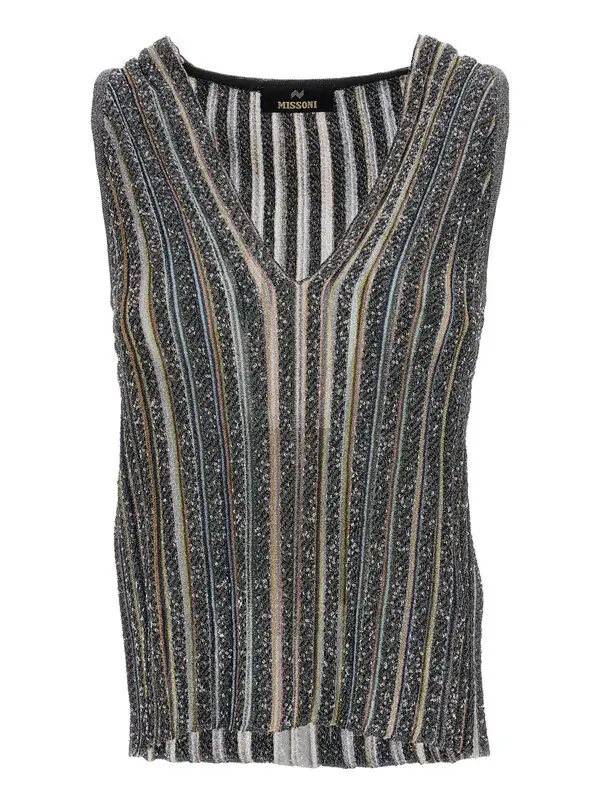 Missoni Sleeveless V-neck Sequin Top - Multicolore