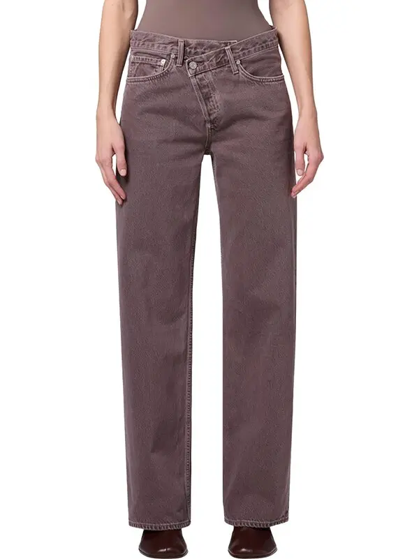 AGOLDE Arc Criss Cross Jeans In Mauvine - Grigio