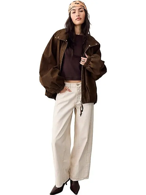 Free People We The Free Monroe Coated Wide-leg Jeans - Marbled Dream