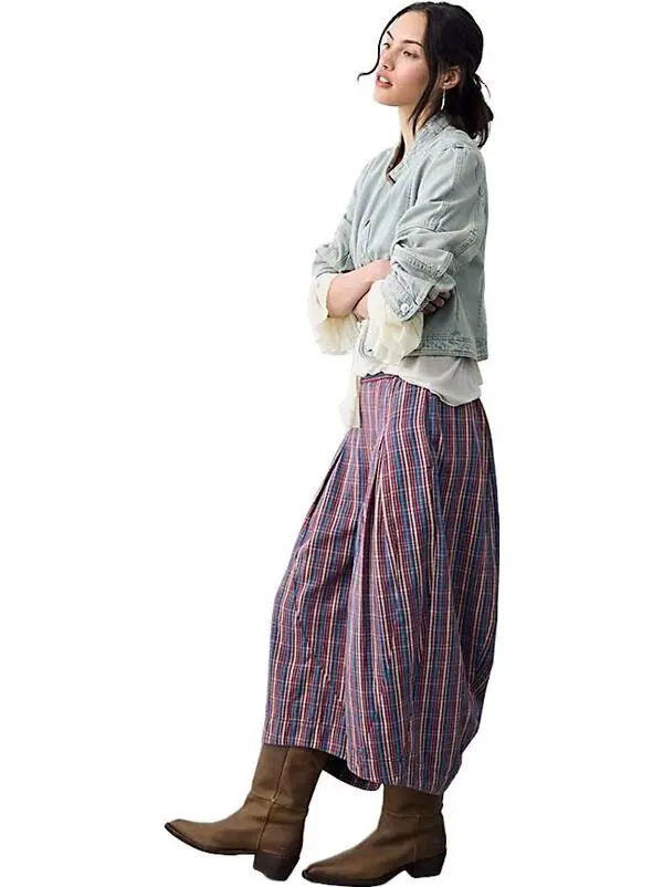 Free People Misty Haze Crop Pull-on Pants - Berry Combo