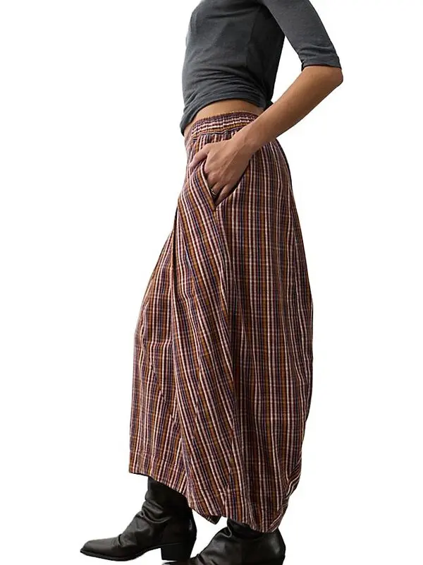Free People Misty Haze Crop Pull-on Pants - Brown Combo