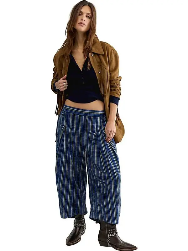 Free People Misty Haze Crop Pull-on Pants - Indigo Combo