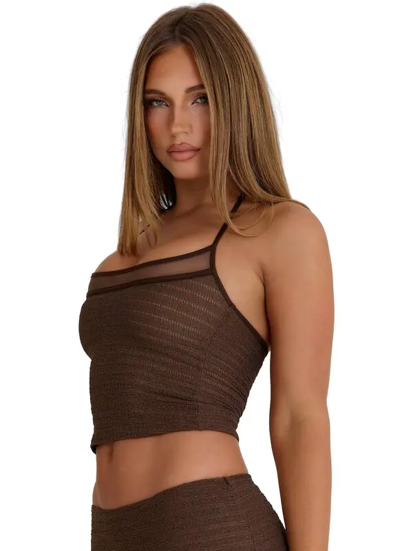 OUTCAST Kourtney Longline Top - Brown