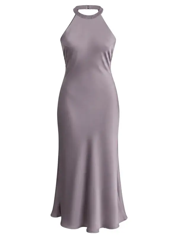 AISL Lilac Halterneck Midi Dress - Purple