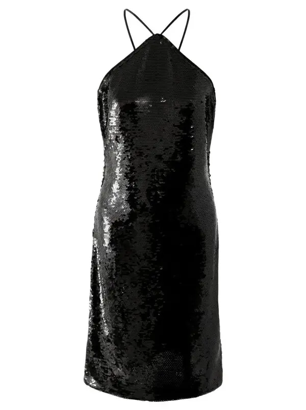 AISL Sequin Halterneck Mini Dress - Black