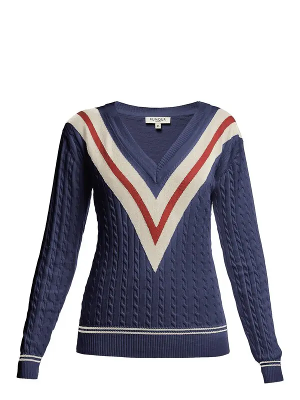 RUMOUR LONDON Wimbledon Cashmere Jumper - Blue