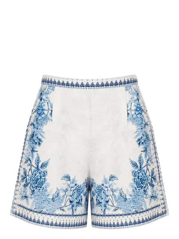 RAISHMA Ethel Printed Cotton Shorts - Blue