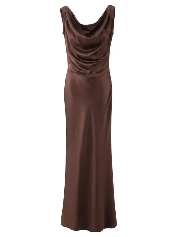 AISL Sleeveless Cowl Neck Maxi Dress - Brown