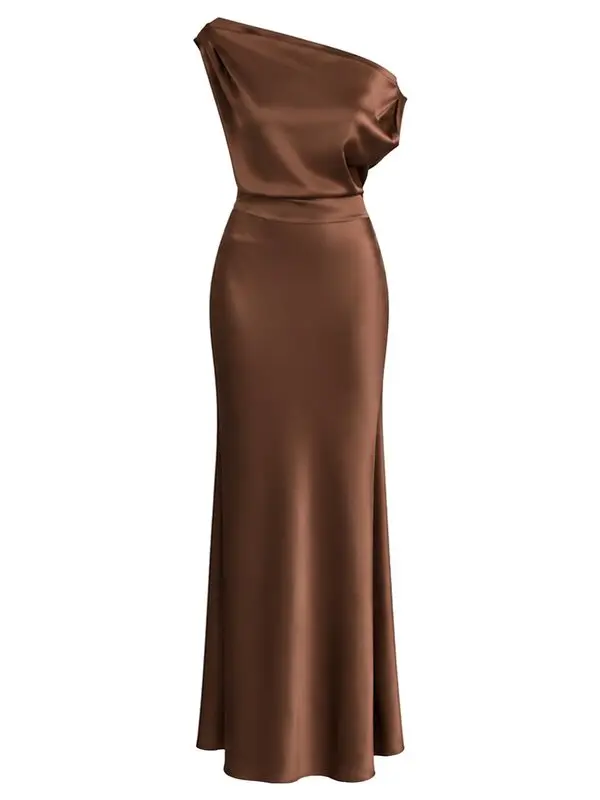 AISL Sleeveless Cowl Neck Maxi Dress - Brown