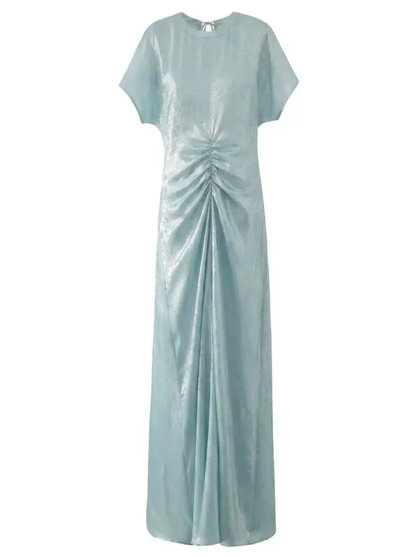AISL Ruched Center Column Maxi Dress - Blue