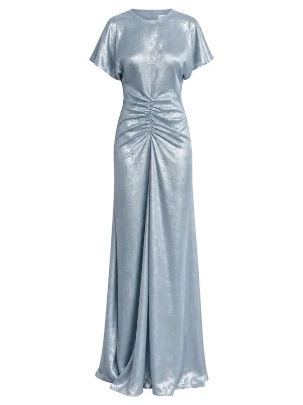 AISL Ruched Center Column Maxi Dress - Blue