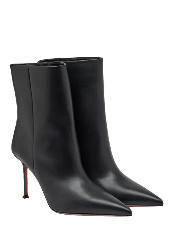 AQUAZZURA Harper Leather Ankle Boots - Black