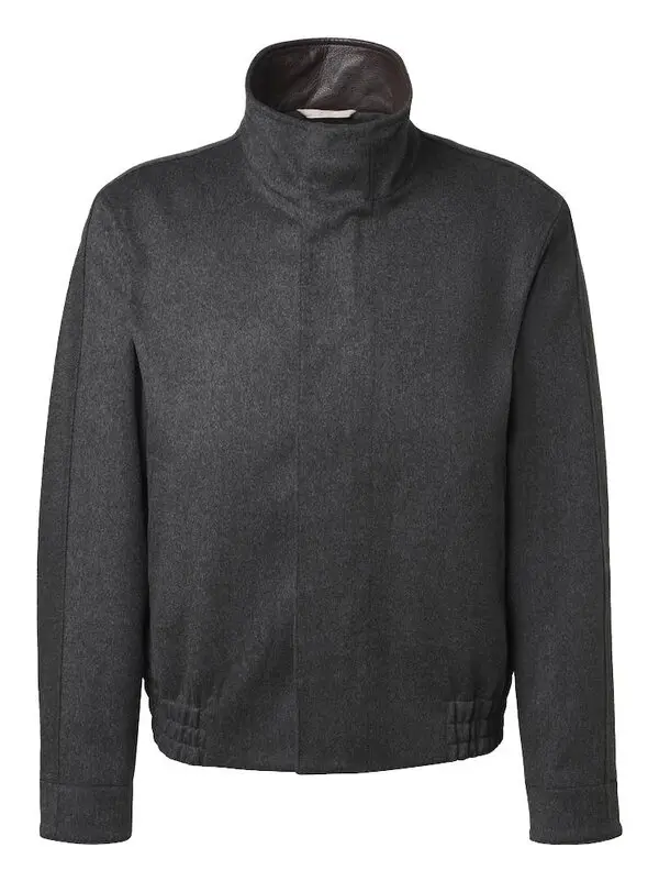LARDINI Virgin Wool Zip-up Jacket - Grey
