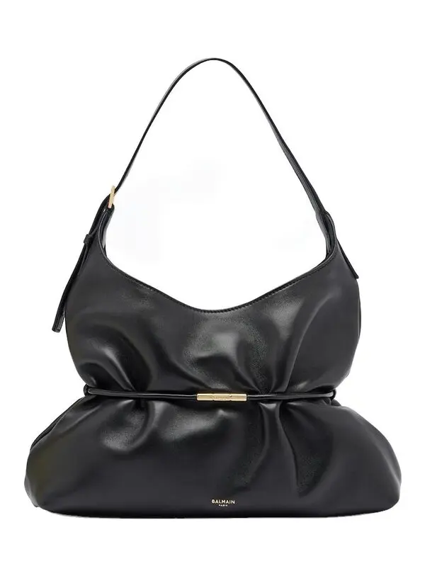 Balmain Sphynx Medium Leather Tote Bag - Black