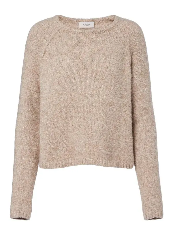 Agnona Cashmere, Silk, And Wool Sweater - Beige