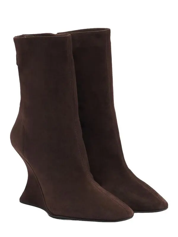 AQUAZZURA Amore Suede Ankle Boots - Brown
