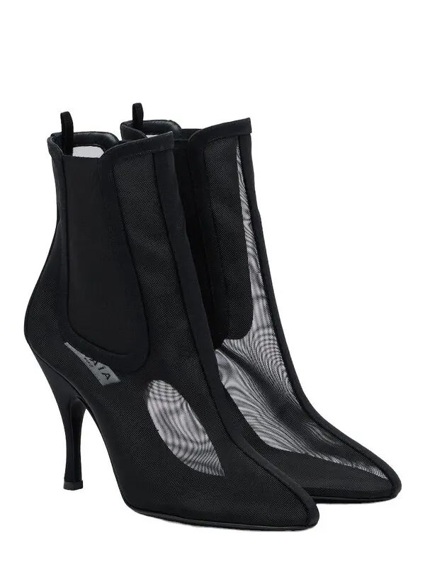 Alaïa Mesh Ankle Boots - Black