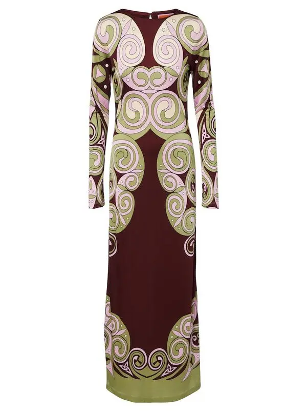 La DoubleJ Kells Swirl Jersey Maxi Dress - Multicoloured
