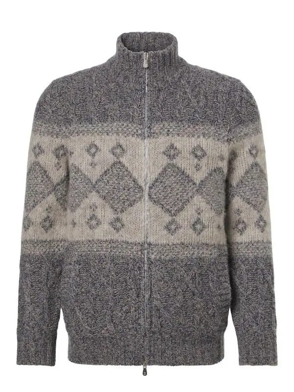 Brunello Cucinelli Fair Isle Cardigan - Blue