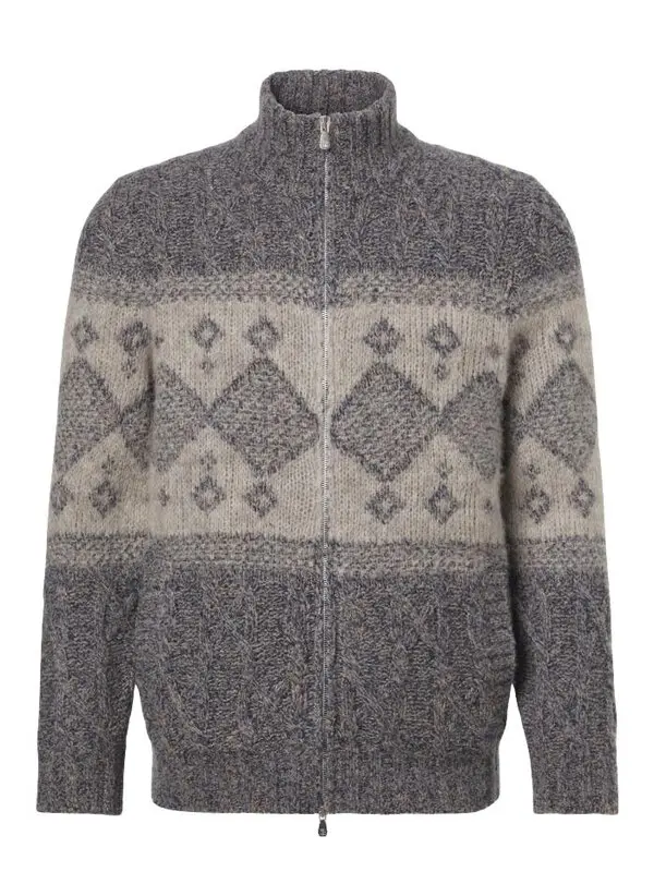 Brunello Cucinelli Fair Isle Cardigan - Blue