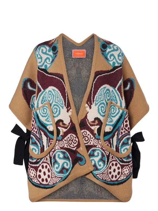 La DoubleJ Alchemy Jacquard Wool Cape - Multicoloured