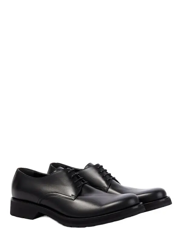 Gucci Leather Derby Shoes - Black