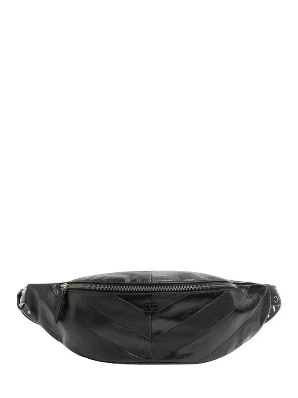 Valentino Garavani Patchwork Nappa Leather Belt Bag - Black