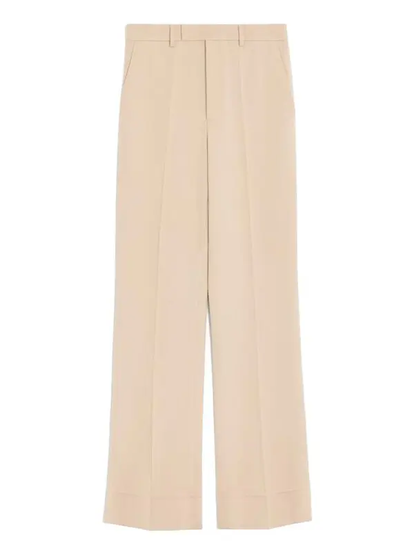 Valentino Garavani Diagonal Wool Bootcut Trousers - Light Grey