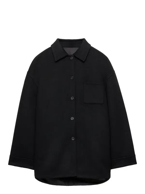 Prada Reversible Double Cashwool And Re-nylon Caban Jacket - Ebony