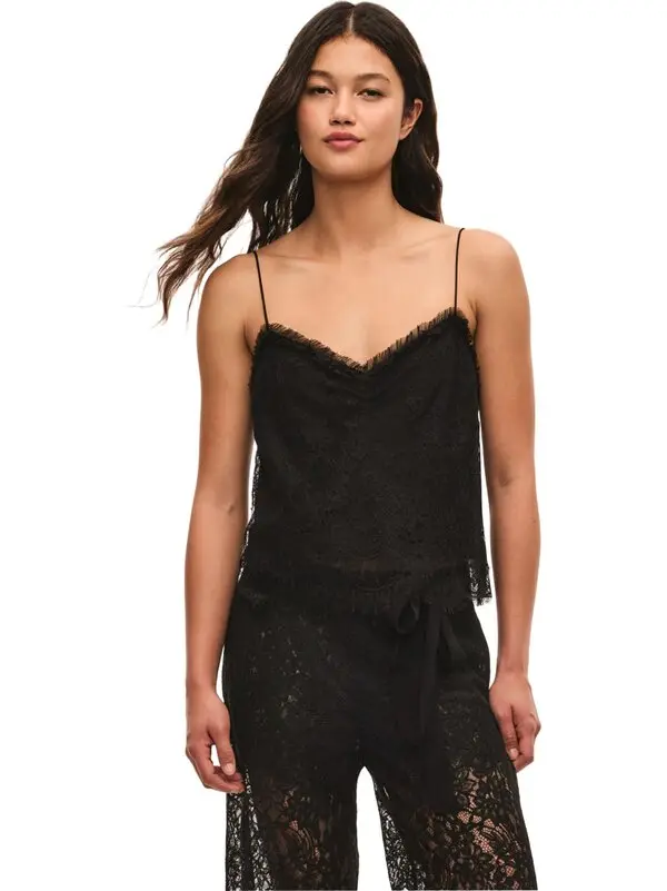 LoveShackFancy Ferni Cami Top - Black
