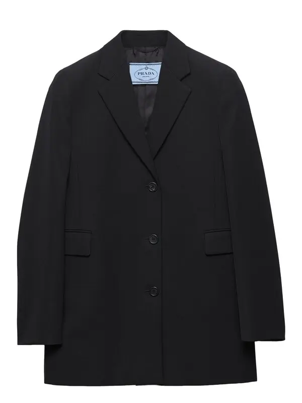 Prada Single-breasted Gabardine Jacket - Black