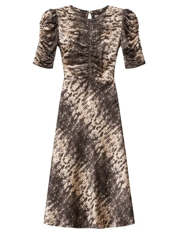 Isabel Marant Étoile Lemila Silk Python Print Knee-length Dress - Beige