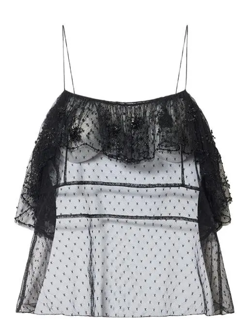 Isabel Marant Étoile Olaja Embroidered Lace Top - Black