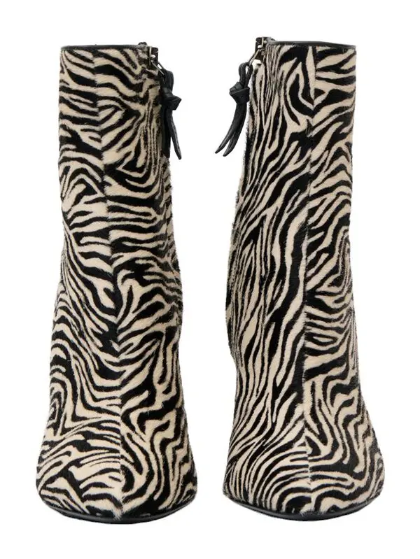 Isabel Marant Étoile Print Cowhide Ankle Boots - Zebra