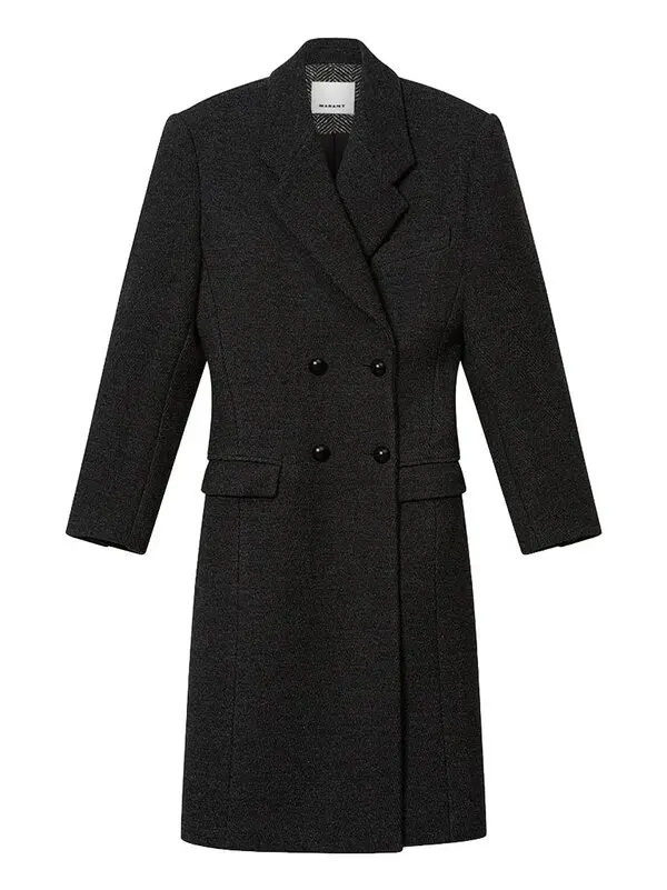 Isabel Marant Étoile Erla Long Wool Coat - Anthracite