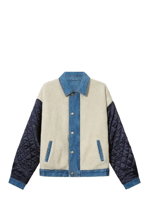 Isabel Marant Étoile Johan Denim And Faux Fur Jacket - Blue