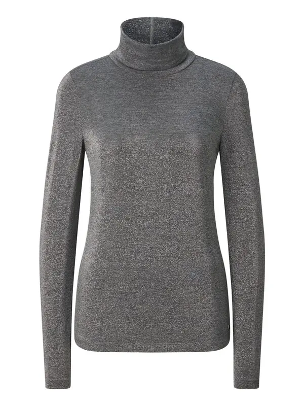 Bogner Silva Long-sleeve Turtleneck Top - Gray