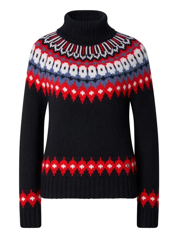 Bogner Ingrid Cashmere Norwegian Pullover - Navy/red/blue