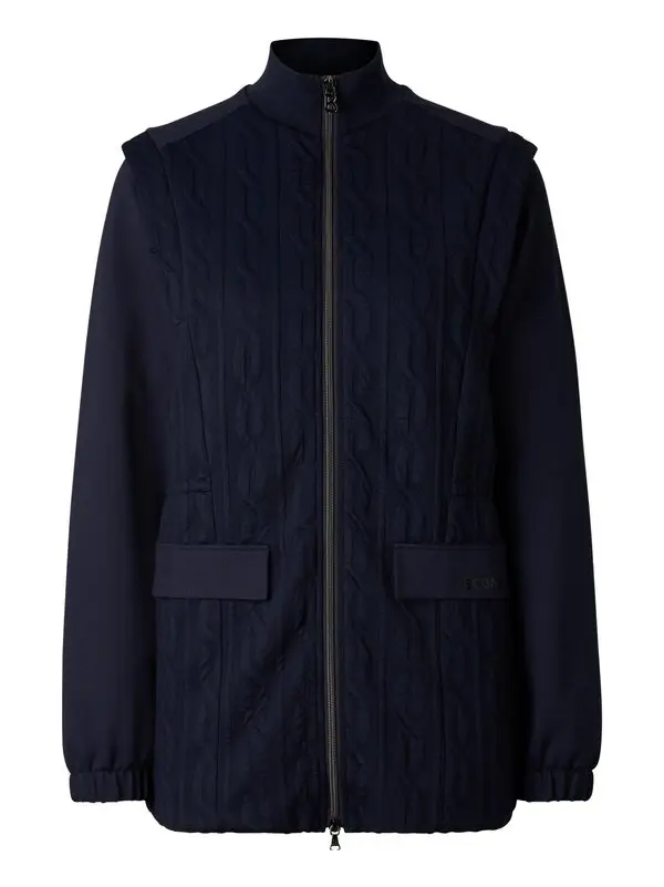 Bogner Katalina Jersey Jacket With Textured Panels - Navy