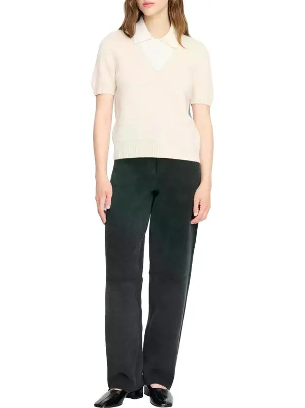 BARRIE Topstitched Cashmere Polo Shirt - Neutrals