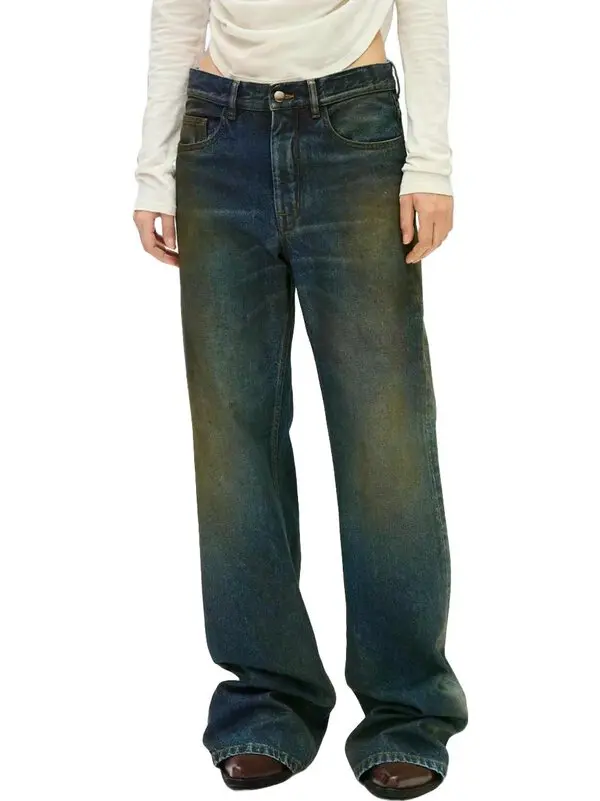 ANN DEMEULEMEESTER Genoveva Stonewashed Jeans - Blue